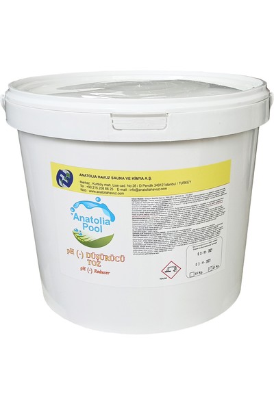 Anatolia Pool Havuz Suyu Ph (-) Düşürücü Toz 25 kg (Ph - Reducer)