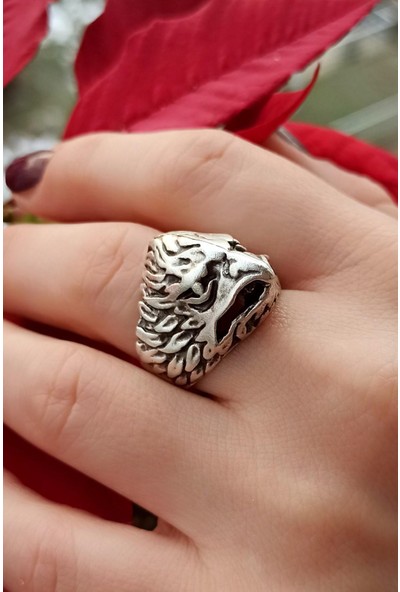 Fildişi Aksesuar Antik Gümüş Kaplama Kartal Başı Şekilli El Yapımı Ayarlanabilir Unisex Yüzük Fildişi Aksesuar Antik Gümüş Kaplama Kartal Başı Şekilli El Yapımı Ayarlanabilir Unisex Yüzük