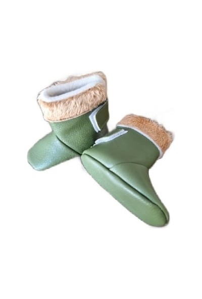 Dandcvibes Kız Bebek Haki Deri Bot