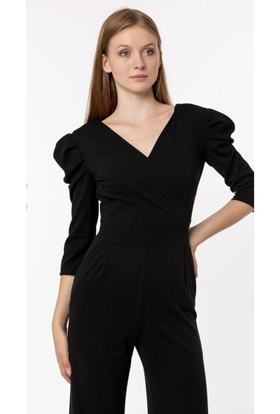 Tanba Kadın Siyah Kuşaklı Tulum