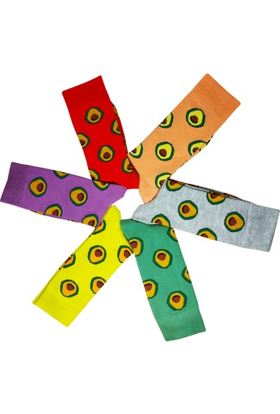 Lara Çorap 6'lı Karışık Renk Avokado Desenli Unisex Soket Çorap (37-43) Lara Çorap 6'lı Karışık Renk Avokado Desenli Unisex Soket Çorap (37-43)