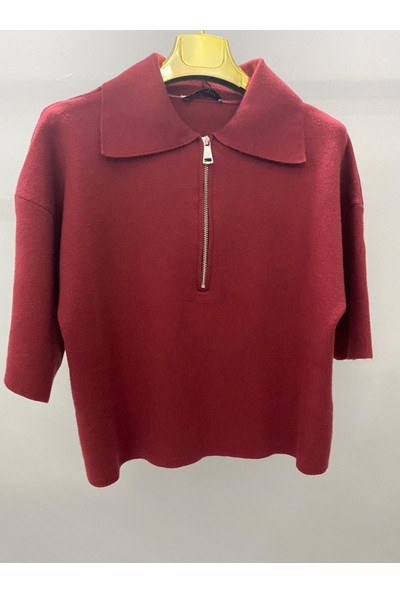 Dilvin Polo Yaka Fermuarlı Kazak -T2978