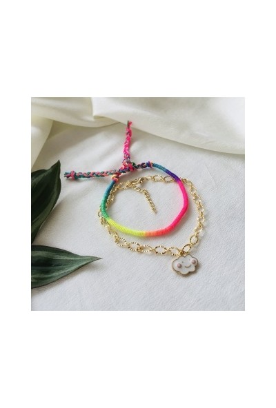 Pearl Beads Turuncu Ip & Burger Zincir Halhal Set Pearl Beads Turuncu Ip & Burger Zincir Halhal Set