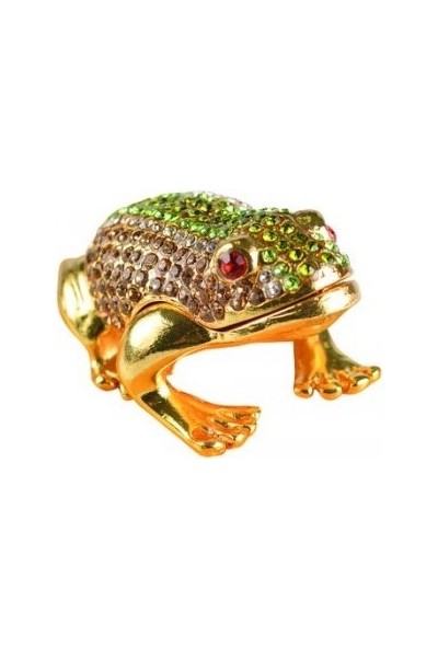 Savaroski Taşlı Kurbağa Takı Kutusu Savaroski Taşlı Kurbağa Takı Kutusu