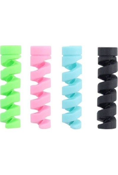 Omac Spiral Kablo Koruyucu Silikon 4'lü Set Omac Spiral Kablo Koruyucu Silikon 4'lü Set