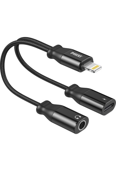 Phixi Basic CA115 Hasır Örgülü Lightning To Jack And Lightning Çevirici Phixi Basic CA115 Hasır Örgülü Lightning To Jack And Lightning Çevirici