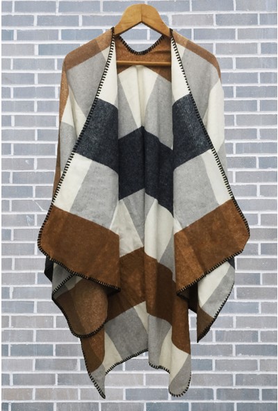 Styleparla Kadın Kareli Panço