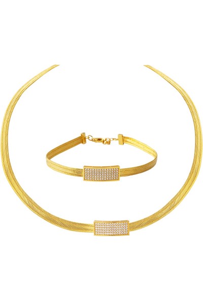 Bilezikci Bileklikli Gerdanlıklı Trabzon Hasır Altın Set