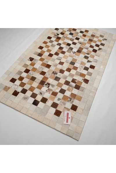 Halıcızade Kahverengi Beyaz Modern Tasarım Patchwork Desenli Deri - Post Halı Halıcızade Kahverengi Beyaz Modern Tasarım Patchwork Desenli Deri - Post Halı