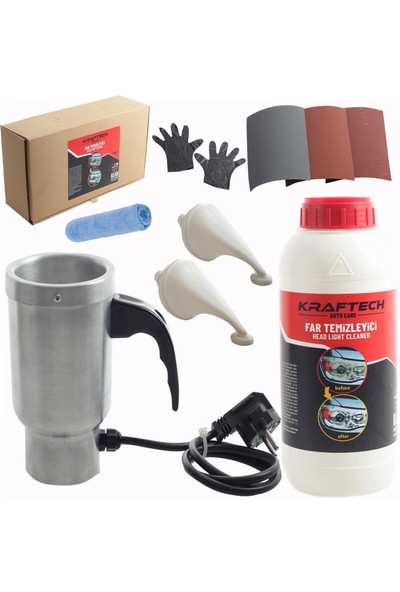 Kraftech Buharlı Far Temizleme Far Parlatma Seti