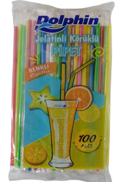 Dolphin Jelatinli Körüklü Pipet Ince 100 Lü