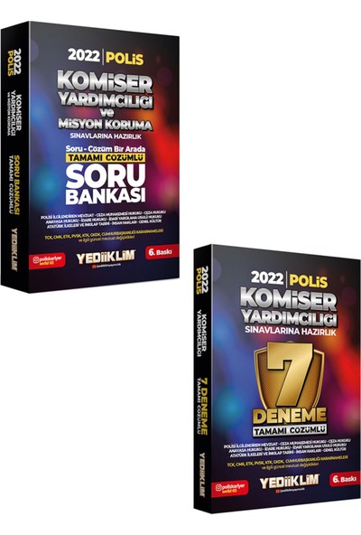 Yediiklim Yayınları 2022 Komiser Yardımcılığı ve Misyon Koruma Sınavlarına Hazırlık Soru Bankası+7 Deneme Seti Yediiklim Yayınları 2022 Komiser Yardımcılığı ve Misyon Koruma Sınavlarına Hazırlık Soru Bankası+7 Deneme Seti