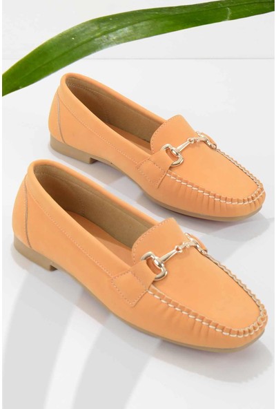 Bambi Turuncu Nubuk Kadın Loafer Ayakkabı K015421662 Bambi Turuncu Nubuk Kadın Loafer Ayakkabı K015421662