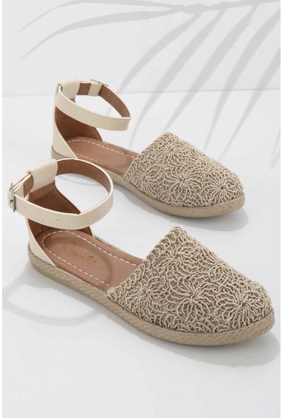 Bambi Bej Örgü Kadın Espadril K011340001