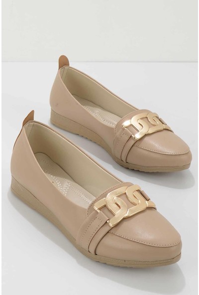 Bambi Nude Kadın Loafer Ayakkabı K01823020609