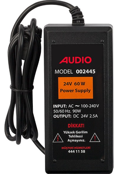 Audio 002445 Besleme Ünitesi Güç Kaynağı 60WATT Audio 002445 Besleme Ünitesi Güç Kaynağı 60WATT