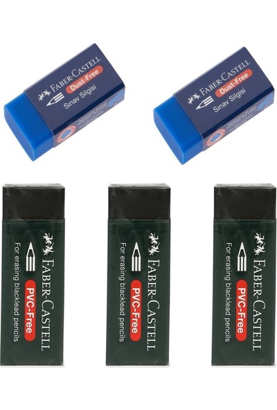 Faber-Castell Mavi Sınav Silgisi 2'li + Büyük Sınav Silgisi 3'lü Faber-Castell Mavi Sınav Silgisi 2'li + Büyük Sınav Silgisi 3'lü