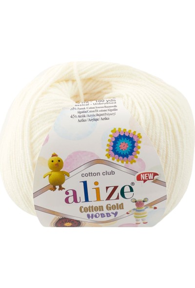 Alize Cotton Gold Hobby New El Örgü Ipi Renk Kodu: 62 - Açık Krem Alize Cotton Gold Hobby New El Örgü Ipi Renk Kodu: 62 - Açık Krem