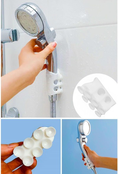 Ramdet Vantuzlu Duş Başlığı Tutucu Slikon Vakumlu Vilada Süpürge Duş Başlığı Sabitleyici