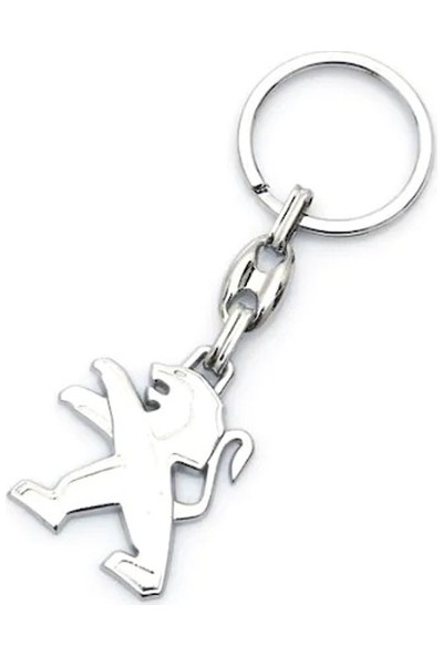 Gardenauto Peugeot Anahtarlık 3D Metal Otomobil Anahtarlığı - Krom Kaplamalı