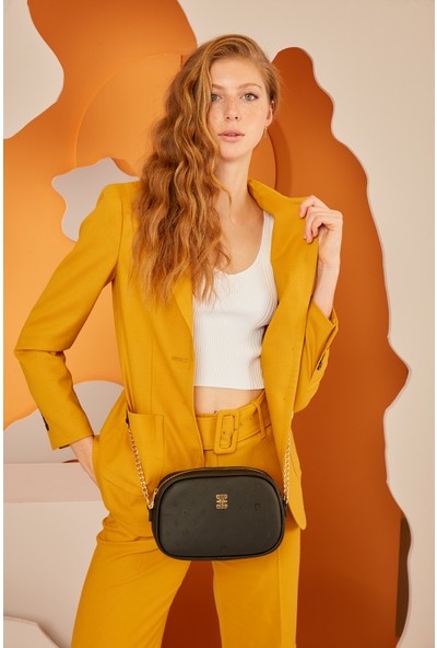 Pierre Cardin 05PO22Y1543-P S Kadın Print Siyah Çapraz Çanta