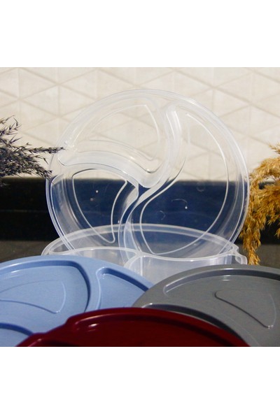 Emeverse AVM Yuvarlak Üç Bölmeli Saklama Kabı