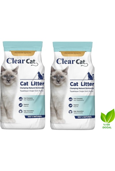Clear Cat Kokusuz Natural Kedi Kumu 10 kg x 2 Adet