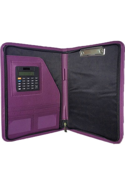 Redpoloshop Sekreterlik Portföy A4 Dosya Çantası Hesap Makineli Fermuarlı