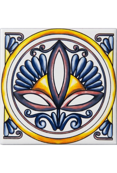 Can Seramik 10 x 10 cm Cç-50 Kütahya Çini Karo 5'li 1 Paket