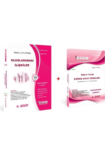 Egem Yayınları AÖF Uluslararası Ilişkiler 4 Sınıf 8 Dönem (Bahar) Konu Anlatımlı Soru Bankası +Çıkmış Egem Yayınları AÖF Uluslararası Ilişkiler 4 Sınıf 8 Dönem (Bahar) Konu Anlatımlı Soru Bankası +Çıkmış