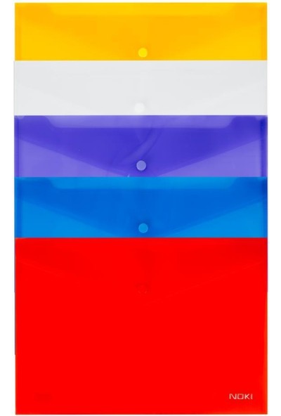 Noki A5 Çıtçıtlı Evrak Zarfı Karışık Renk 12 Adet