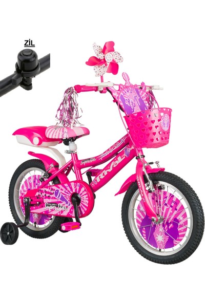 Rival Süper Star 16 Jant Çocuk Bisikleti 4-7 Yaş Zil. Rüzgar Gülü, Sepet, Püskül Dahil