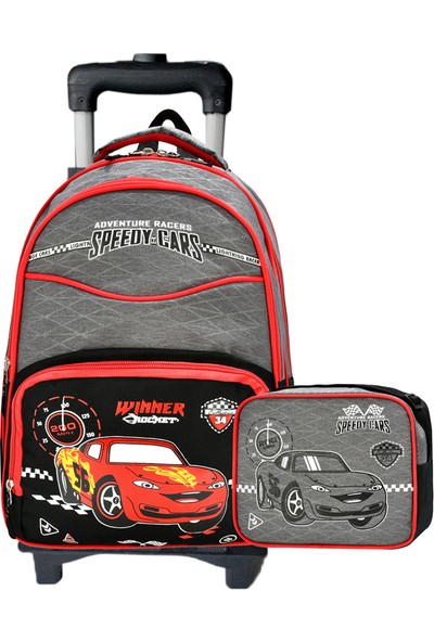 Redpoloshop Entegre Ilkokul Çekçekli Sırt Çantası 3 Bölmeli Ayrılan Çekçekli