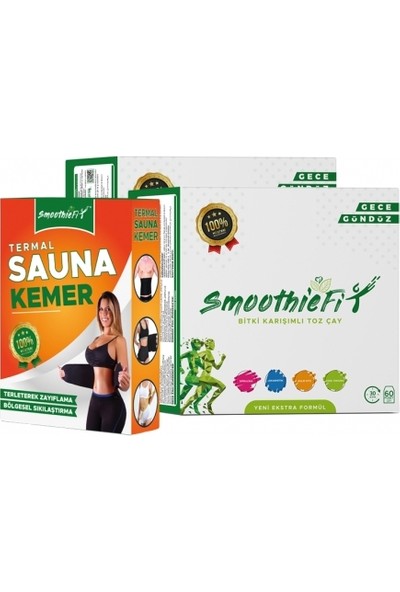 Smoothie Fit Detox ve Zayıflamaya Yardımcı Toz Çay 120 gr 2 Adet (Termal Kemer Hediye)