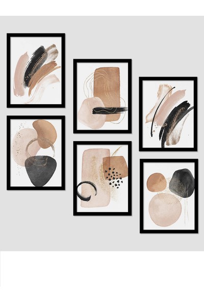 Kate Louise 6 Parça Çerçeve Görünümlü Mdf Tablo Seti