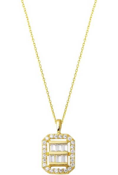 Bilezikci Lifestyle Baget Taşlı Altın Kolye