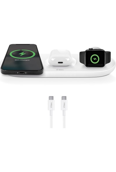 Ttec Aircharger Trio 3’ü 1 Arada iPhone + Apple Watch + Airpods Kablosuz Hızlı Şarj Aleti Ttec Aircharger Trio 3’ü 1 Arada iPhone + Apple Watch + Airpods Kablosuz Hızlı Şarj Aleti