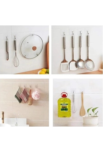 Turkish A2Z 5 Adet Kendinden Yapışkanlı Şeffaf Askı Banyo Mutfak Dolap Askısı 6x6 cm Turkish A2Z 5 Adet Kendinden Yapışkanlı Şeffaf Askı Banyo Mutfak Dolap Askısı 6x6 cm