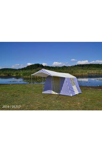 Tunç Tek Odalı Pamuklu Kamp Çadırı Mavi