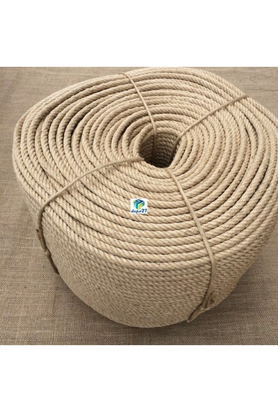 Molhalat 8 mm Jüt Halat 30 Metre - Bükümlü - Kendir Halat - Kanaviçe