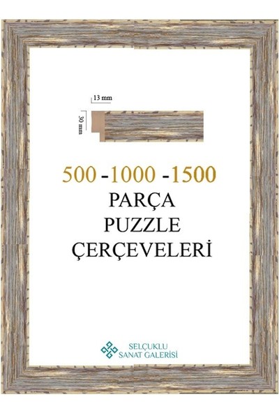 Selçuklu Sanat Puzzle Çerçevesi 30 mm 48 x 68 cm (1000'lik) Pcv Camlı Kahverengi