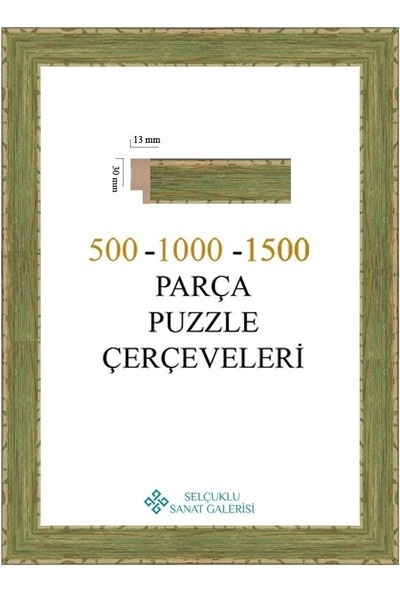 Selçuklu Sanat Puzzle Çerçevesi 30 mm 48 x 68 cm (1000'lik) Pcv Camlı Yeşil