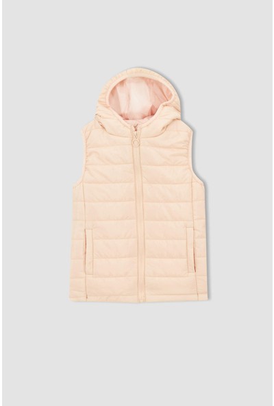 DeFacto Kız Çocuk Kapüşonlu Fermuar Kapamalı Şişme YELEK W4158A622SP
