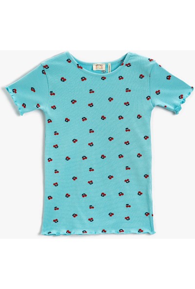 Koton Kız Çocuk Kiraz Baskılı Kısa Kollu Tişört