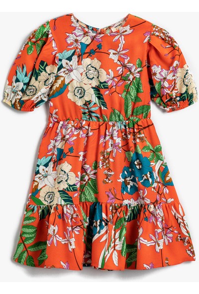 Koton Çiçekli Balon Kollu Elbise