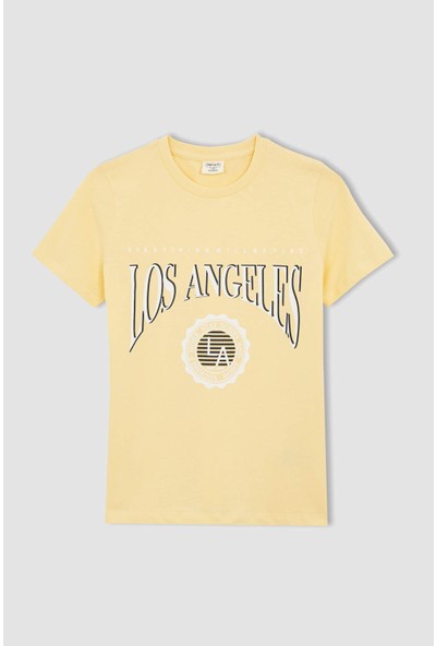 DeFacto Erkek Çocuk Regular Fit Baskılı Kısa Kollu Pamuklu Penye Tişört X2470A622SP