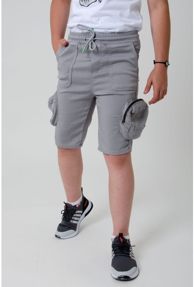 Pina Kids Erkek Çocuk Kargo Cepli Keten Şort