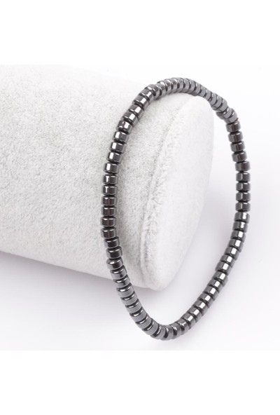 Alibaba Doğaltaş Hematit Doğal Taş Bileklik 2 x 4 mm Rondel Kesim