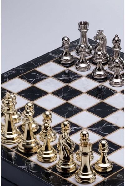 Megame Kutulu Metal Satranç, Figürlü Satranç, Lüx Satranç Seti
