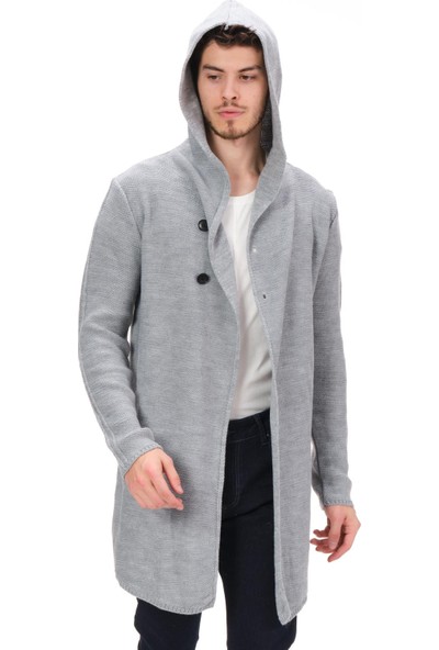 Cekmon Kapüşonlu Iki Dümeli Salaş Uzun Erkek Triko Hırka Cekmon Kapüşonlu Iki Dümeli Salaş Uzun Erkek Triko Hırka